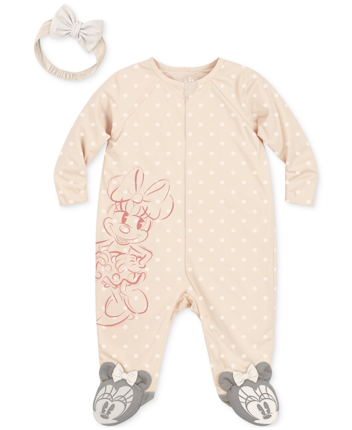 Click here for Disney Baby Girls Minnie Mouse Footed Coverall & H... prices