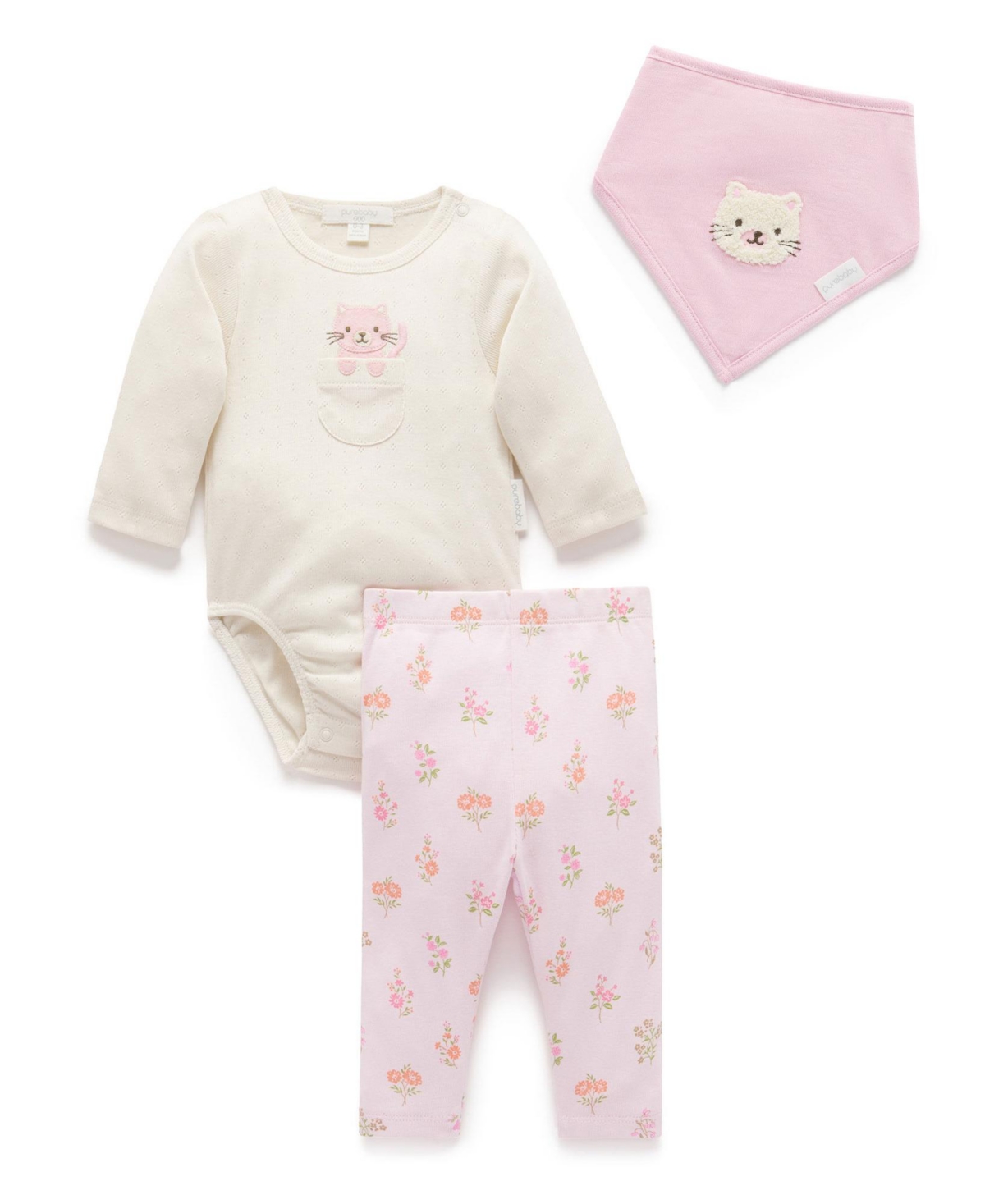 Click here for Purebaby Baby Girls Bodysuit  Leggings and Bib 3 P... prices