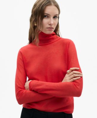 Mango Women's Semi-Transparent Turtleneck Sweater - Macy's