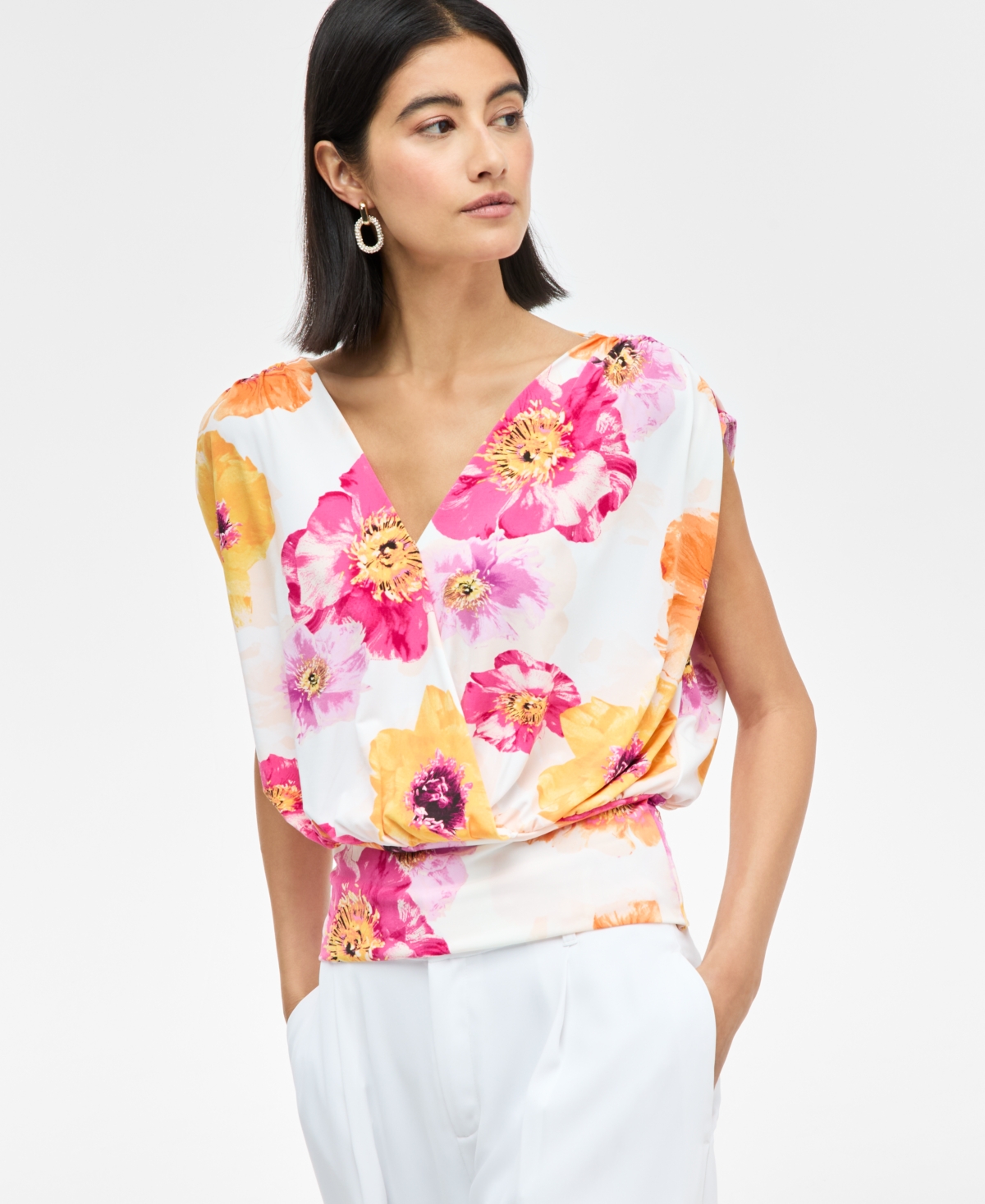 Click here for I.n.c. International Concepts Womens Printed Ruche... prices