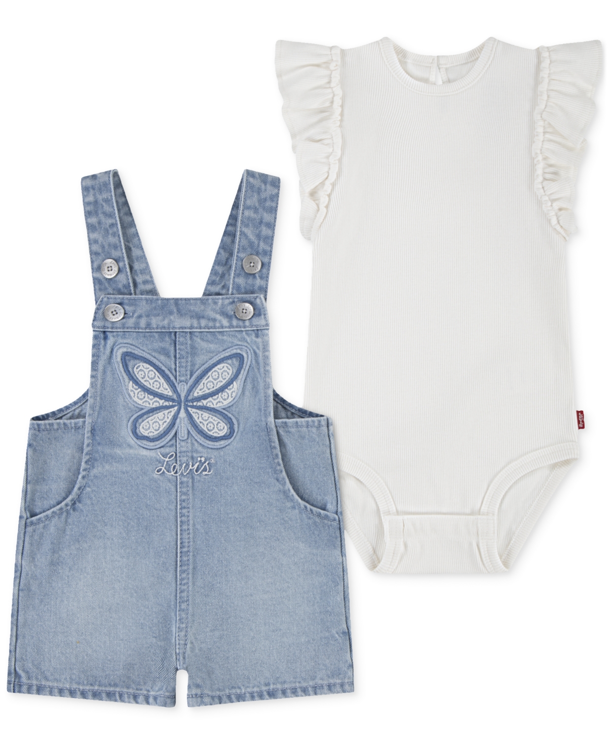 Click here for Levis Baby Girls Bodysuit & Butterfly Crochet Shor... prices