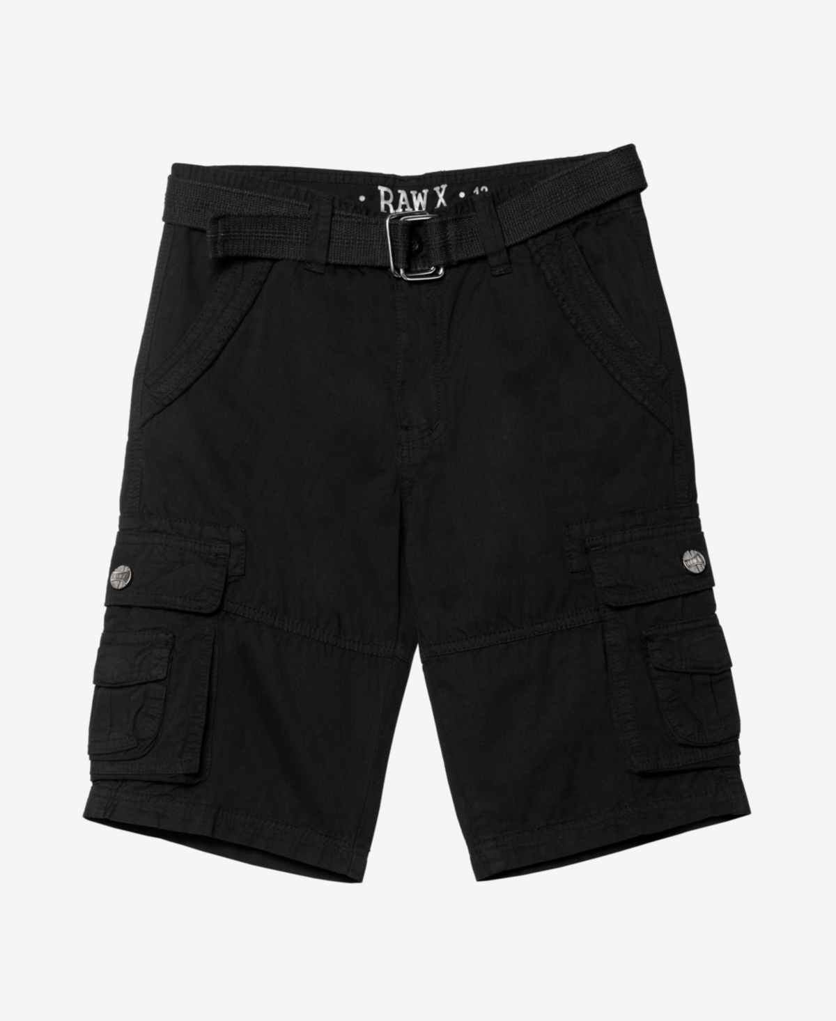 Click here for Raw X Boys Belted Twill Cargo Shorts - Black prices