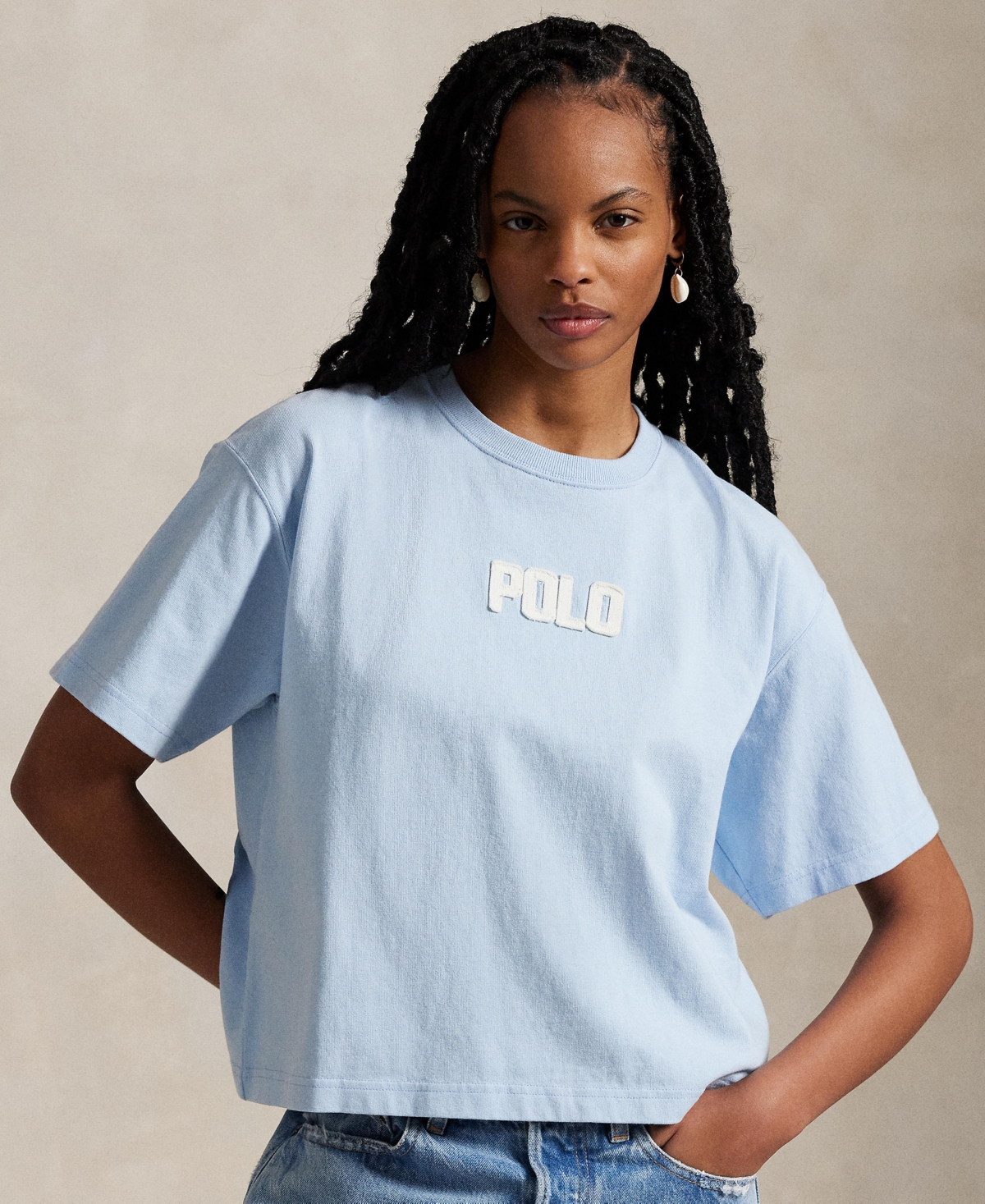 Click here for Polo Ralph Lauren Womens Logo Cotton Jersey Crewne... prices