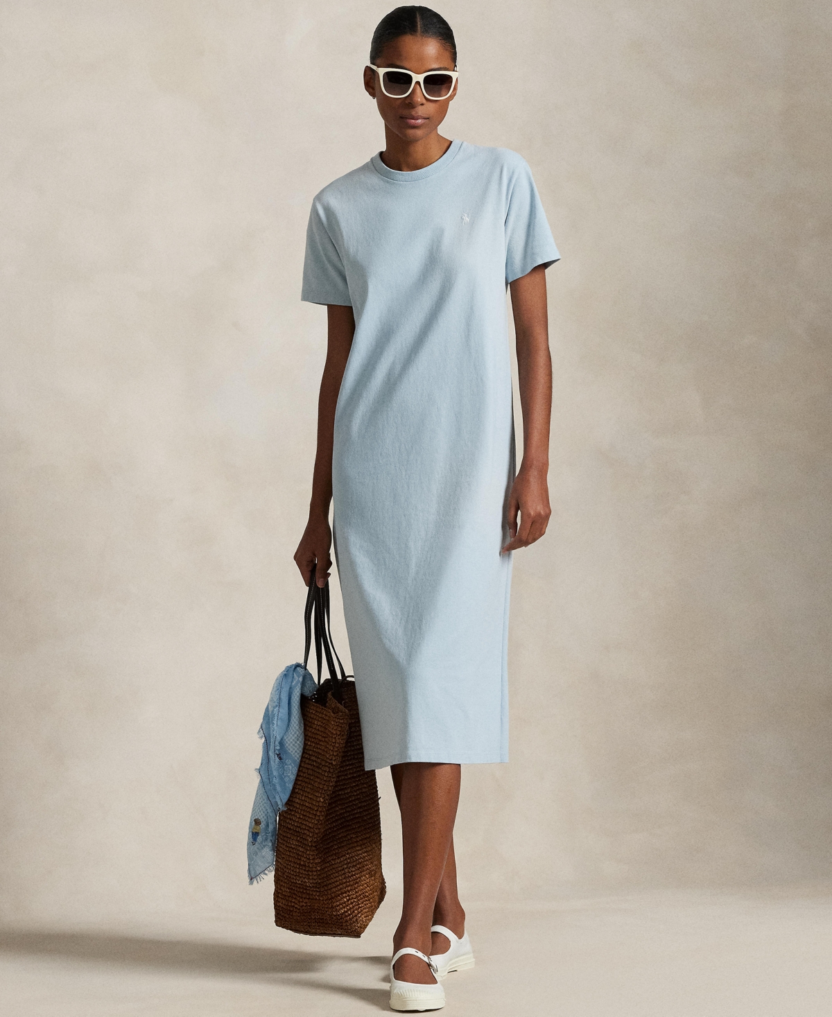 Click here for Polo Ralph Lauren Womens Cotton Jersey Tee Dress -... prices