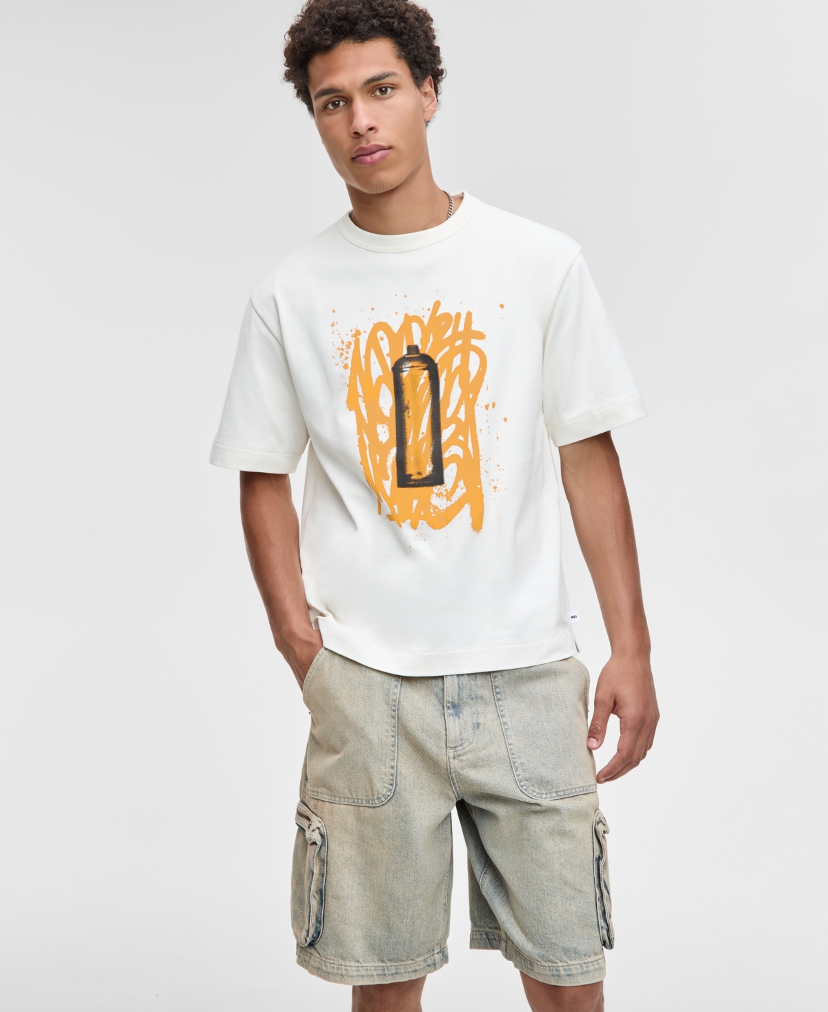 Click here for Mode of One Mens Spray Relaxed-Fit Graphic T-Shirt... prices