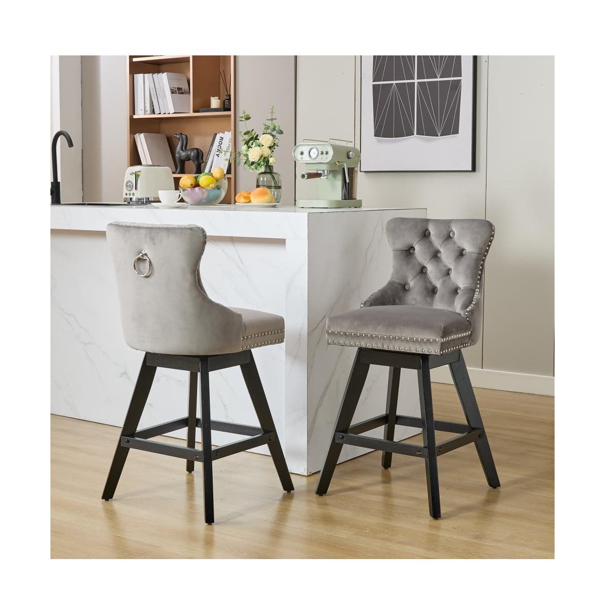 Click here for Swivel Velvet Counter Stools with Tufted Back  Nai... prices
