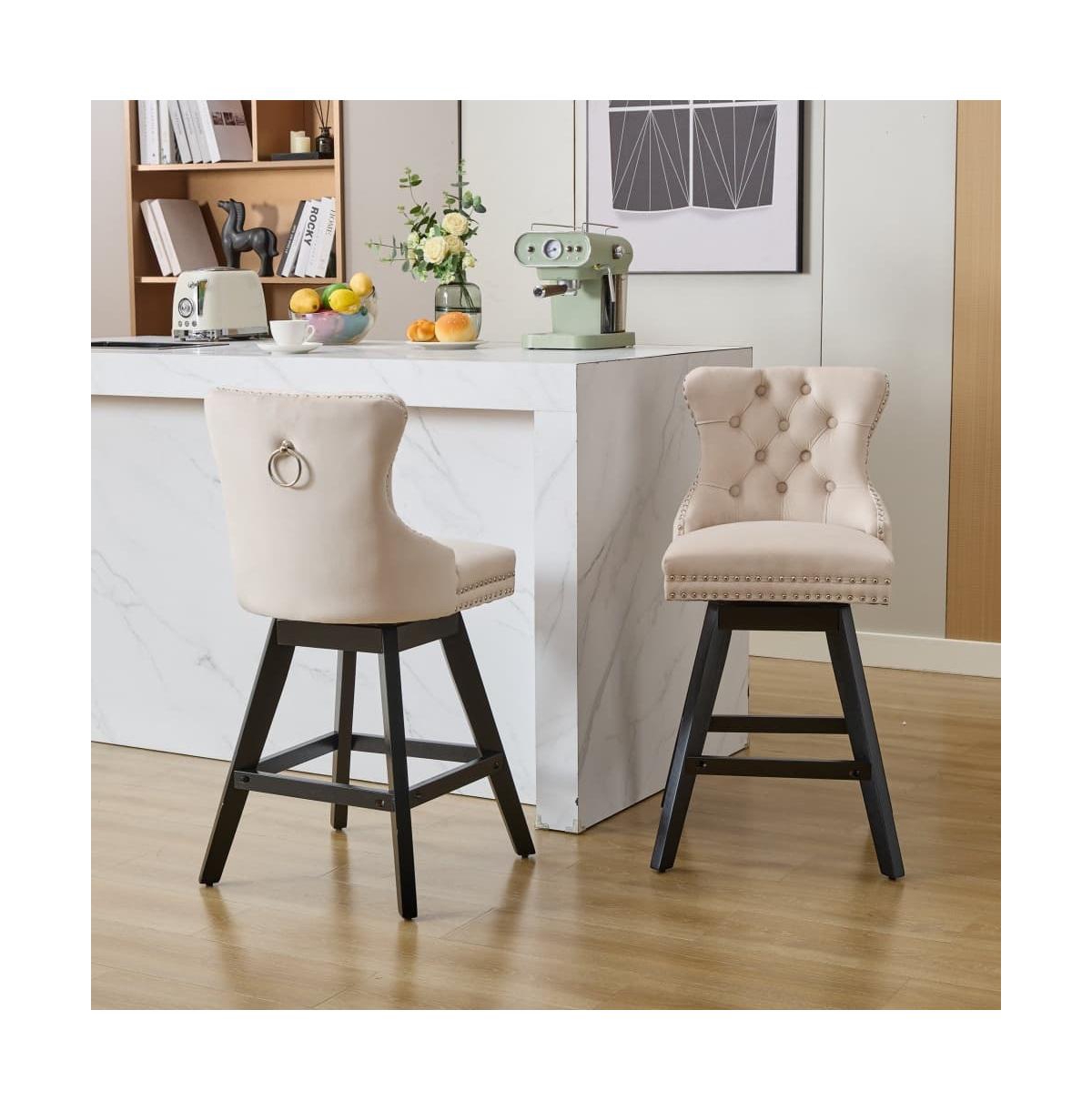Click here for Swivel Velvet Counter Stools with Tufted Back  Nai... prices