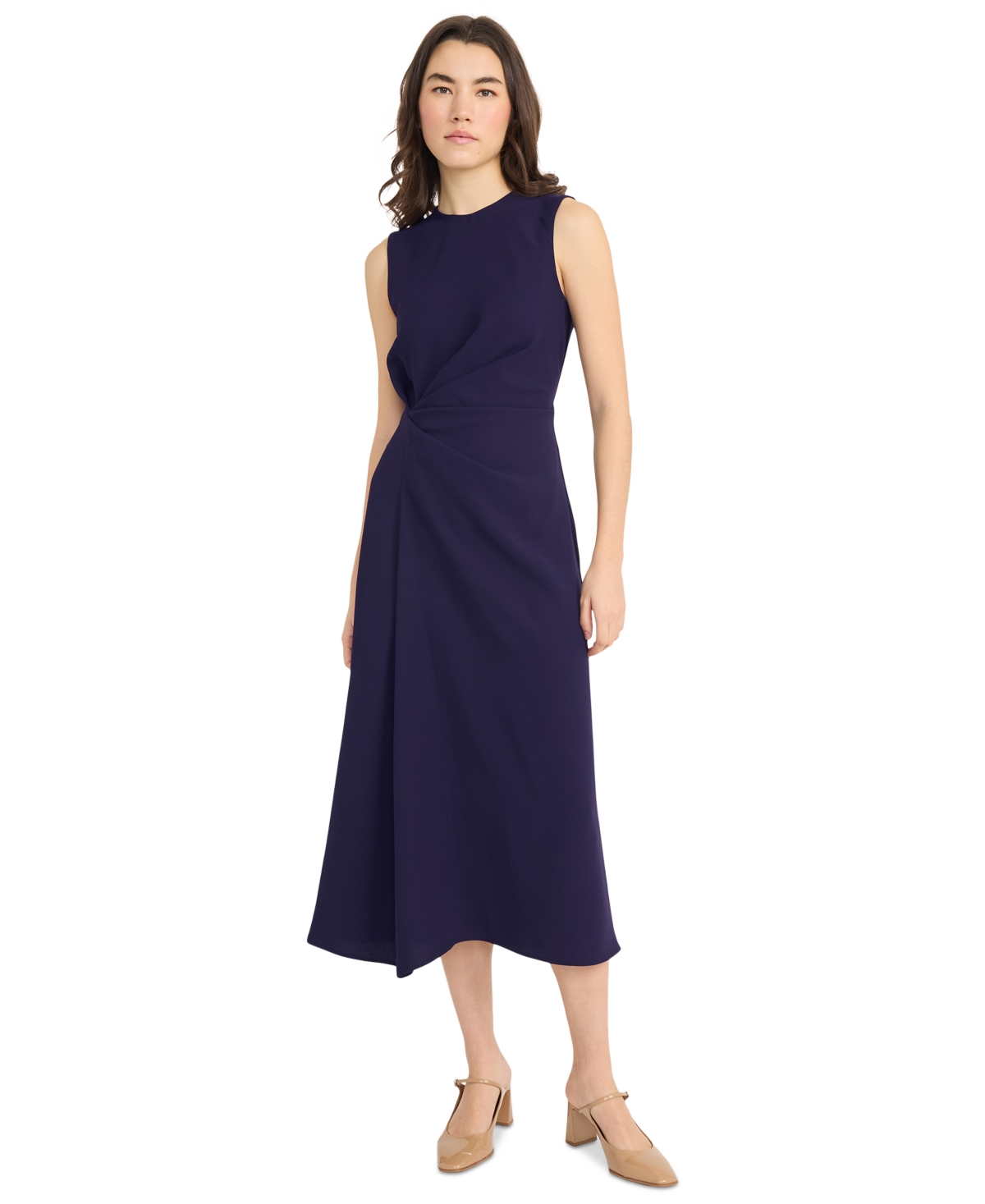 Click here for Luxely Womens Knot-Front Midi Dress - Evening Blue prices