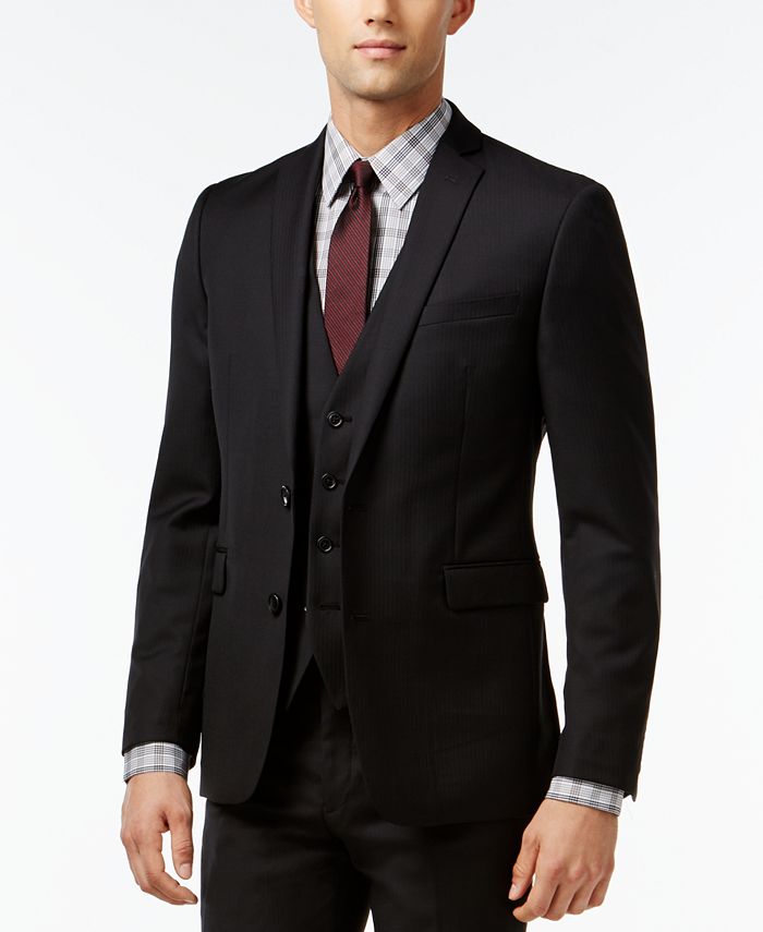 Bar III Black Solid Extra Slim-Fit Jacket - Macy's