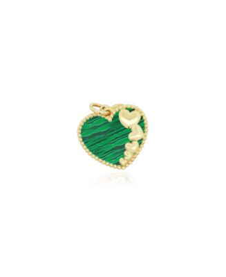 The Lovery Malachite Heart Overlay Charm 11 Millimeters - Macy's