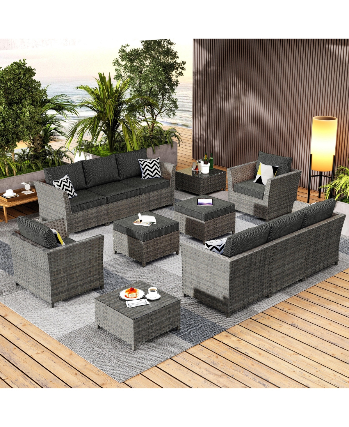 Click here for Xizzi 12 Pieces Outdoor Furniture Patio Sectional... prices