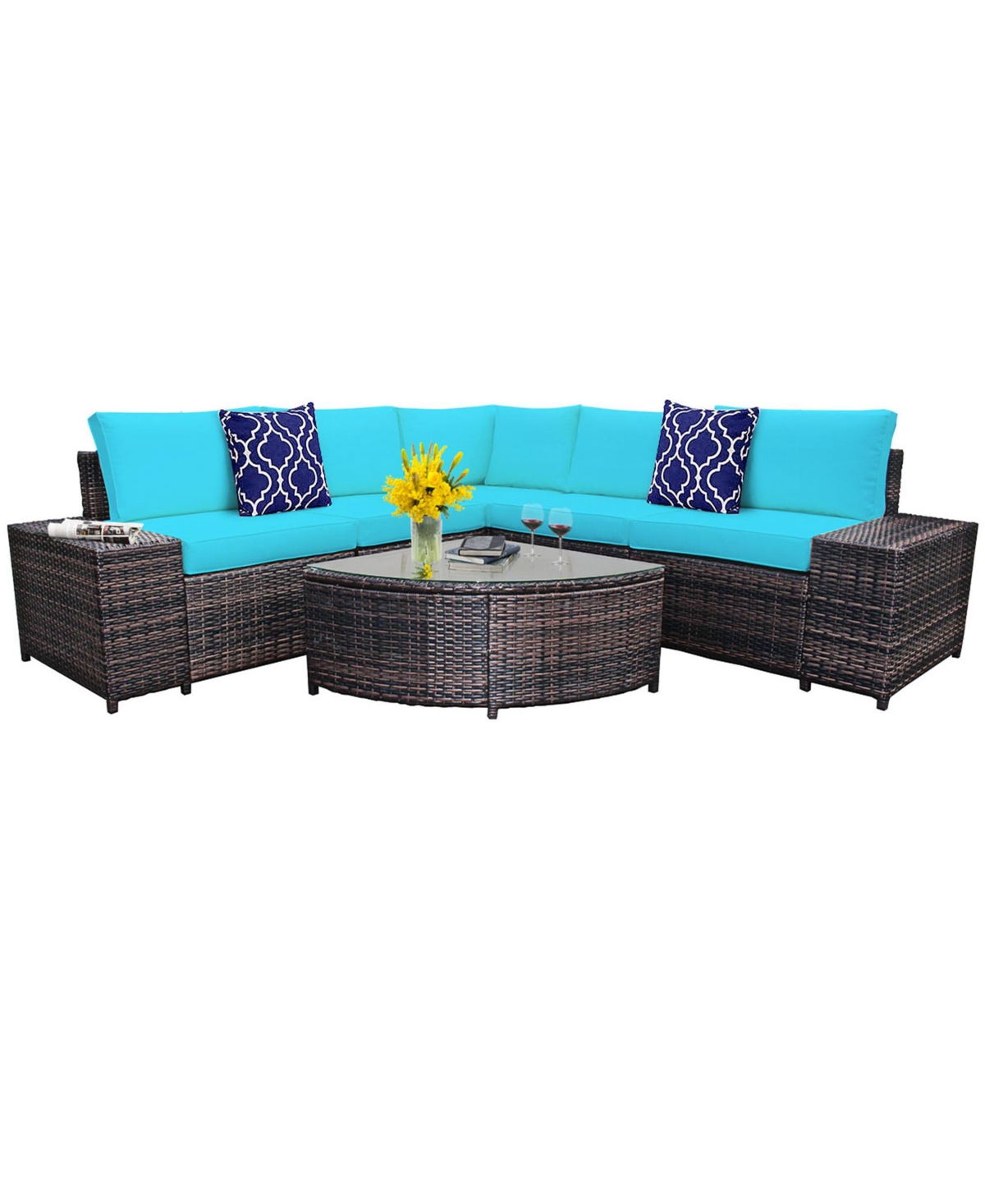 Click here for Gymax 6PCS Rattan Furniture Sectional Sofa Set w/... prices