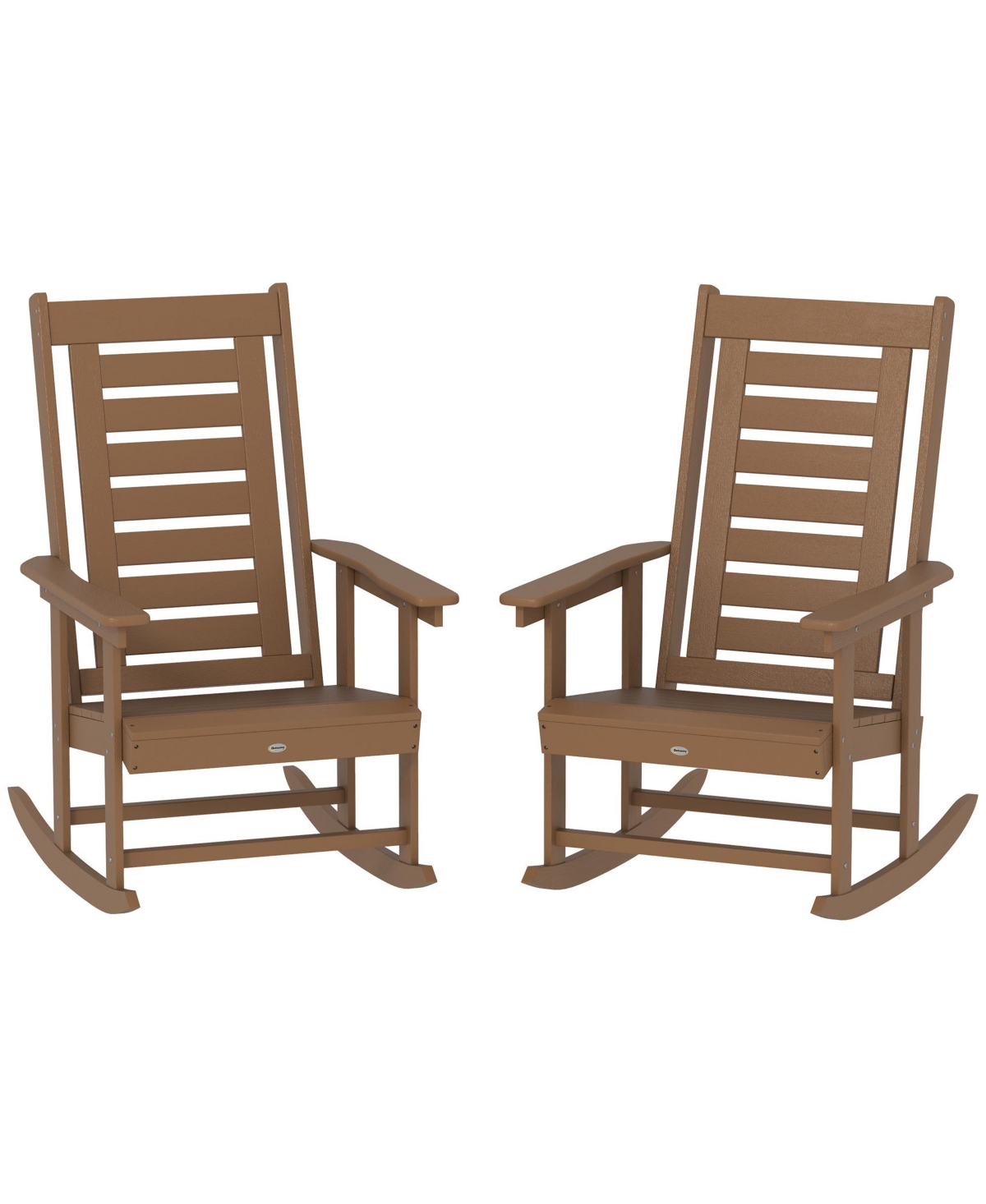 Click here for Outsunny 2 Outdoor Rocking Chairs  Hdpe High Back... prices