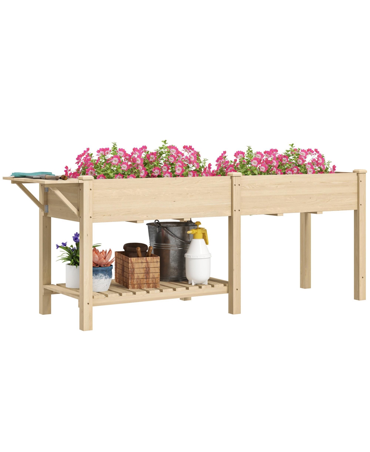 Click here for Outsunny Raised Garden Bed  Wood Raised Planter wi... prices
