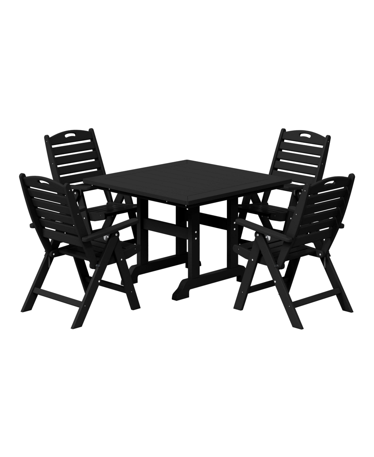 Click here for 5-Piece Hdpe Square Patio Dining Table Set with Fo... prices