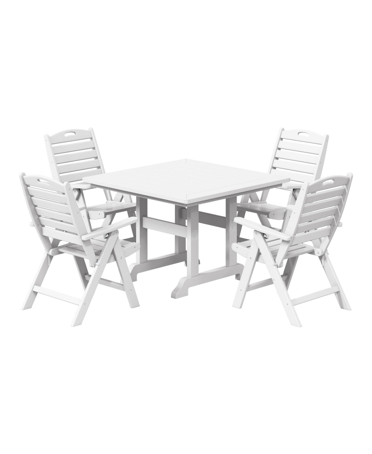 Click here for 5-Piece Hdpe Square Patio Dining Table Set with Fo... prices