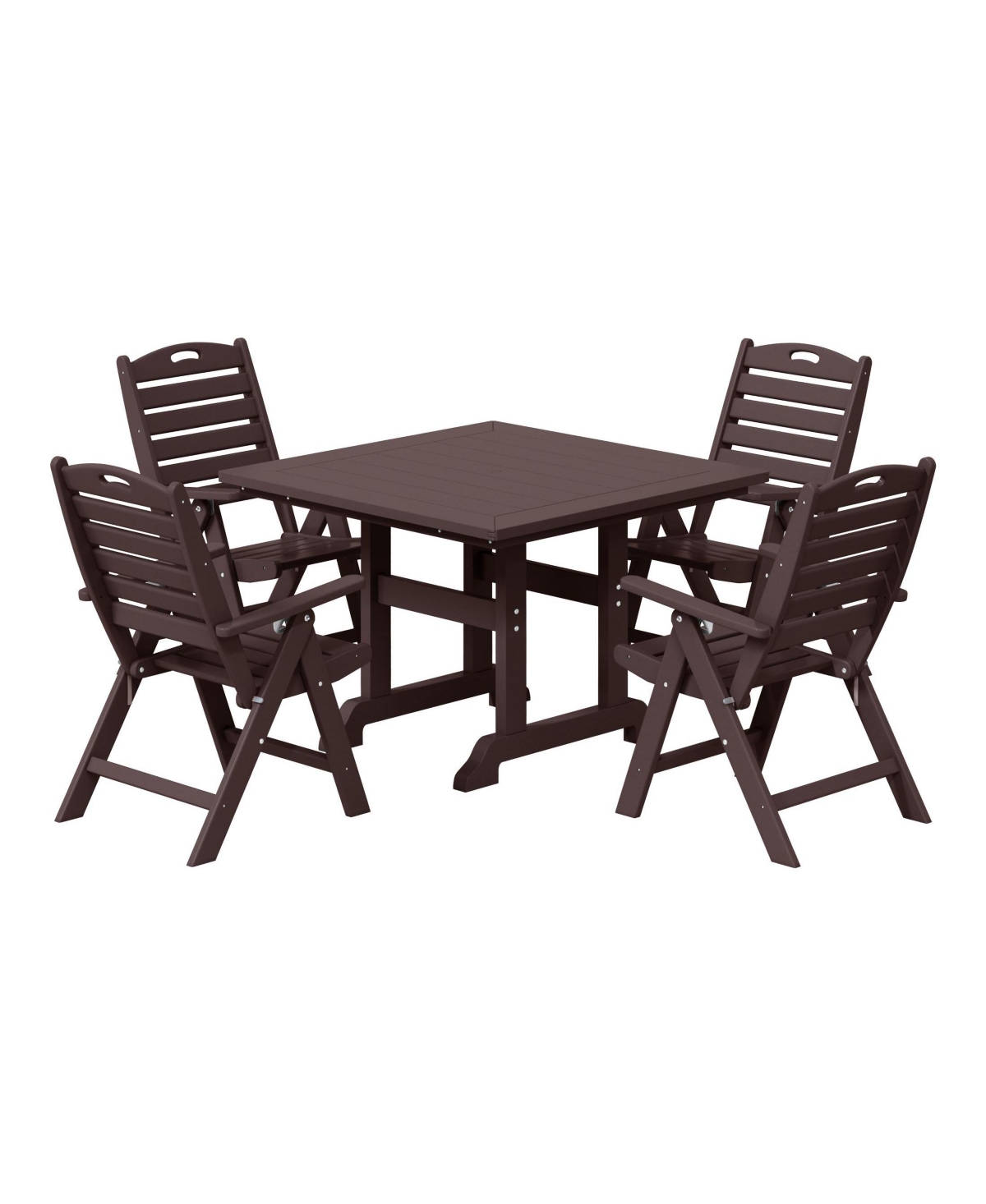 Click here for 5-Piece Hdpe Square Patio Dining Table Set with Fo... prices