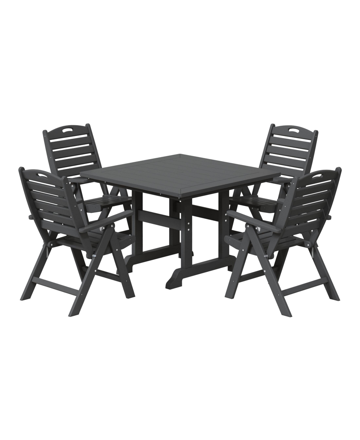 Click here for 5-Piece Hdpe Square Patio Dining Table Set with Fo... prices