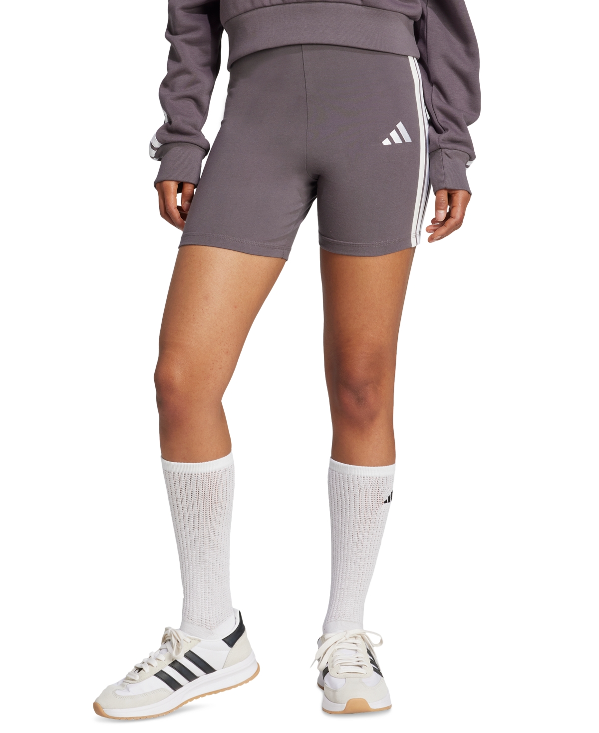 Click here for adidas Womens Essentials 3-Stripe High-Rise Bike S... prices