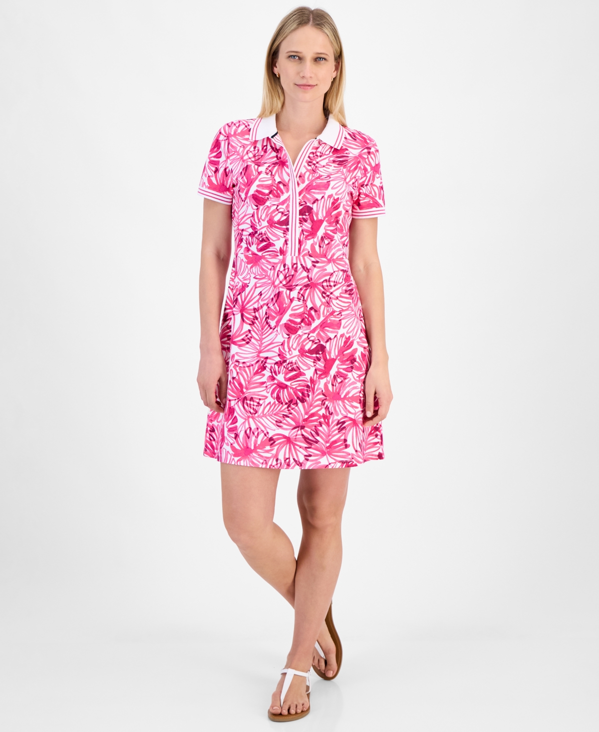 Click here for Nautica Jeans Womens Printed Zip Polo Dress - Hot... prices