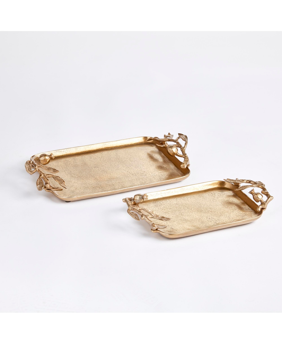 Click here for Pomegranate Branch Decorative Trays Set of 2 - Gol... prices
