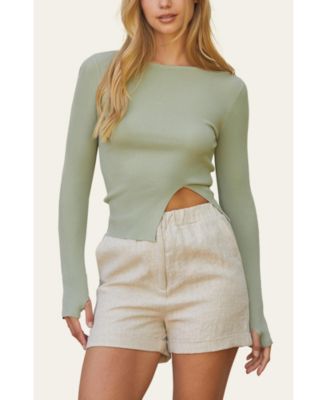 Crescent Women's Darcie Front Split Knit Top - Macy's