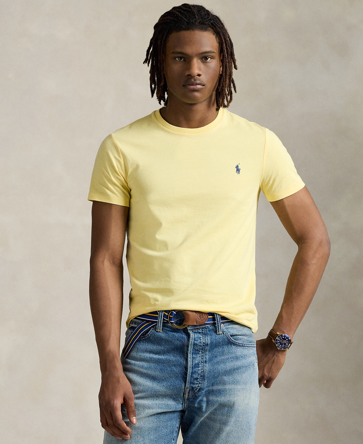 Polo Ralph Lauren Mens Classic Fit Crew Neck T-Shirt - Wicket Yellow