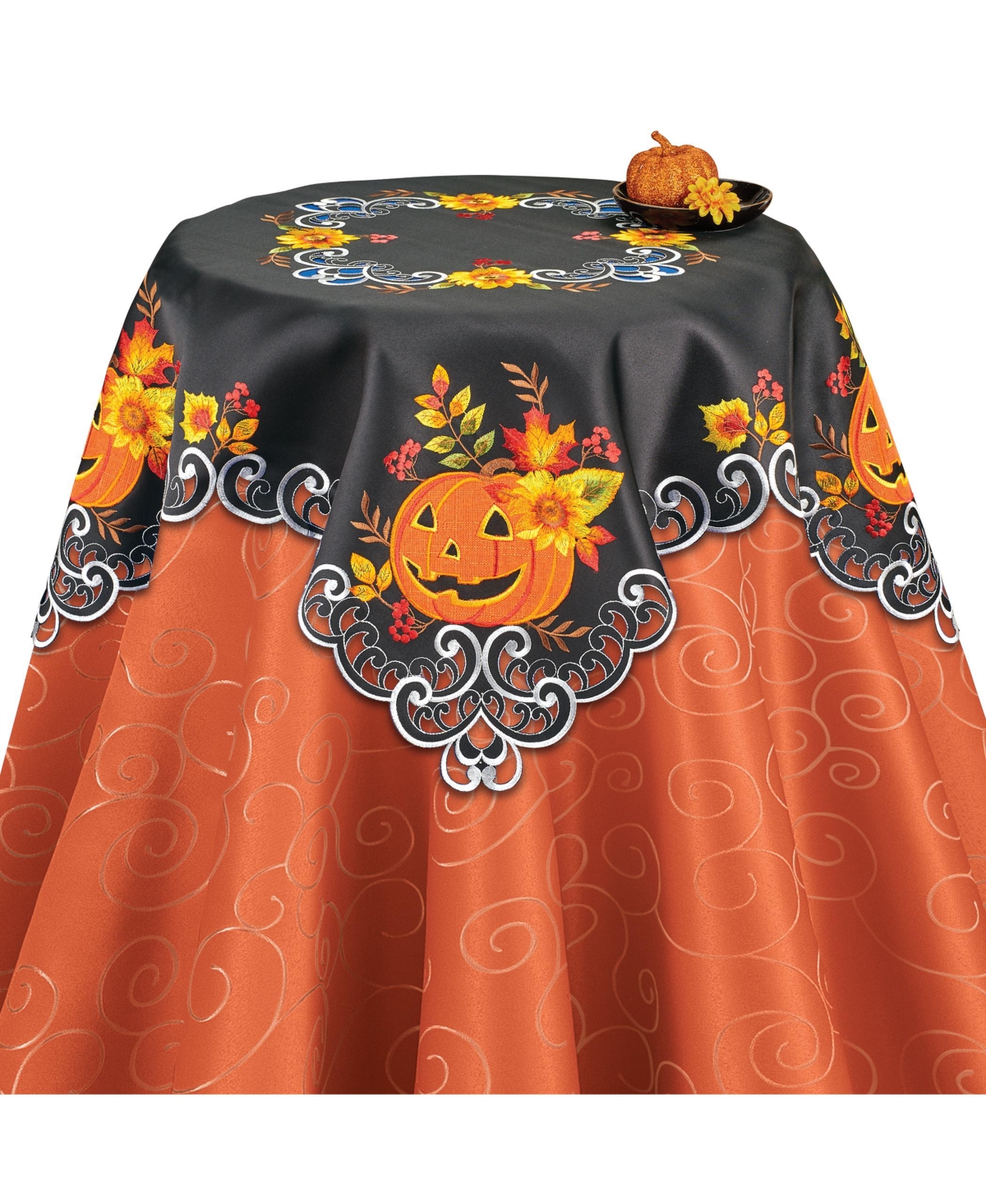 Click here for Spooky Embroidered Jack-o-Lantern Table Linens - B... prices