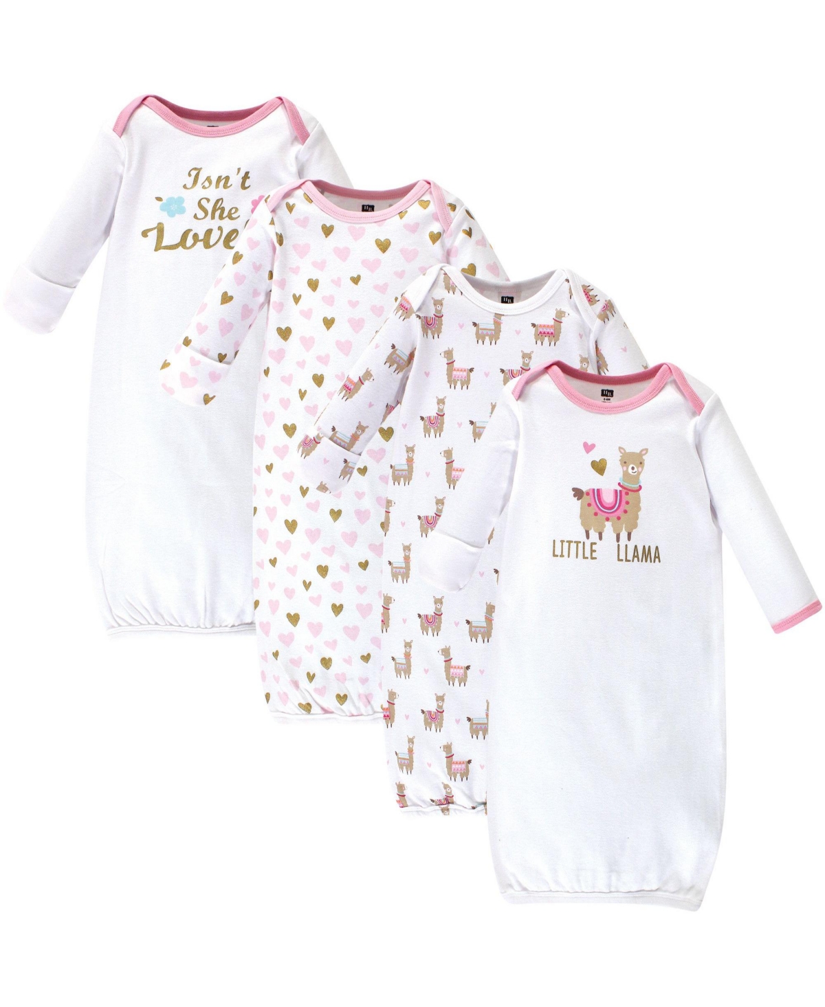 Click here for Hudson Baby Baby Girls Hudson 4Pk Interlock Gowns... prices