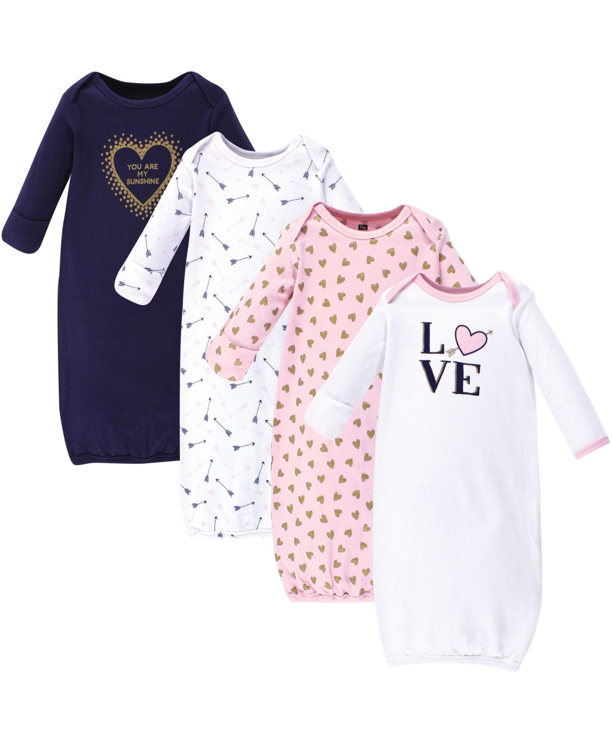 Click here for Hudson Baby Baby Girls Hudson 4Pk Interlock Gowns... prices