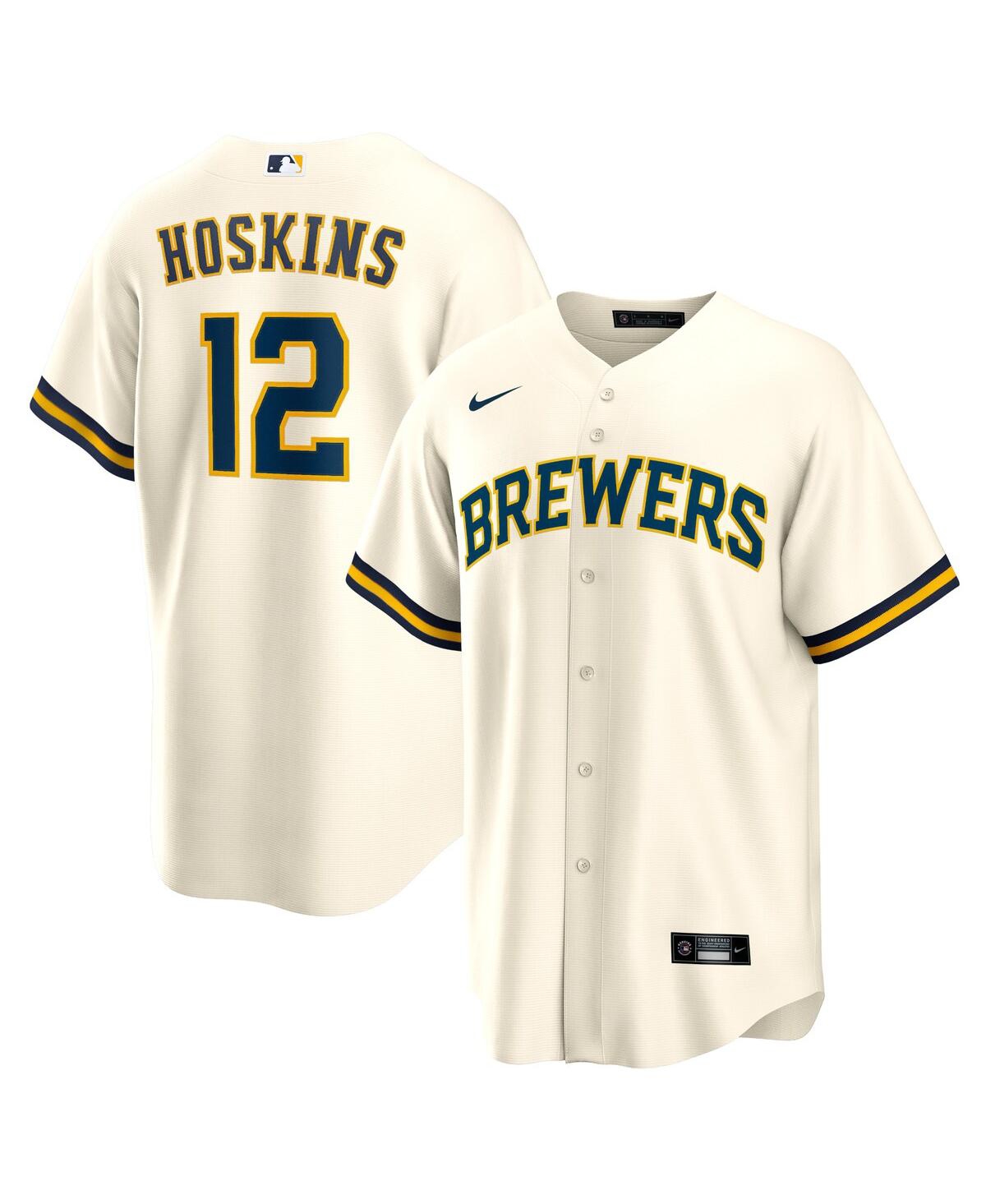 Click here for Nike Mens Rhys Hoskins Cream Milwaukee Brewers Hom... prices