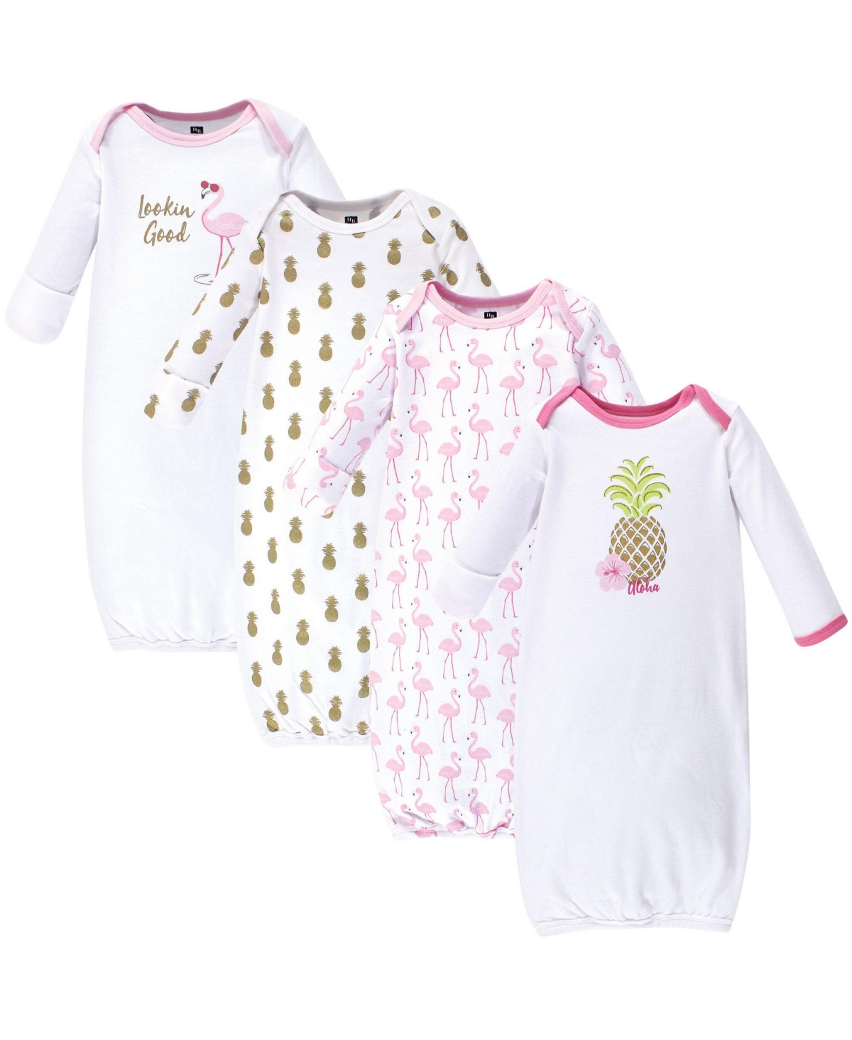 Click here for Hudson Baby Baby Girls Hudson 4Pk Interlock Gowns... prices