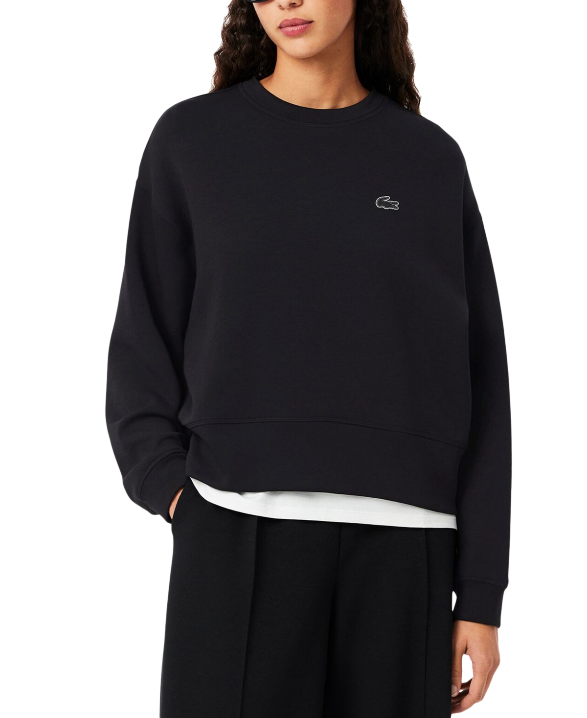 Click here for Lacoste Usa Womens Crewneck Logo Long-Sleeve Sweat... prices