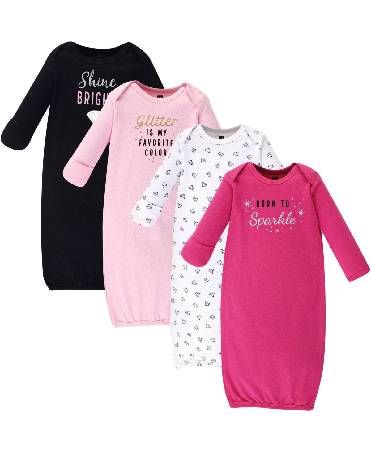 Click here for Hudson Baby Baby Girls Hudson 4Pk Interlock Gowns... prices