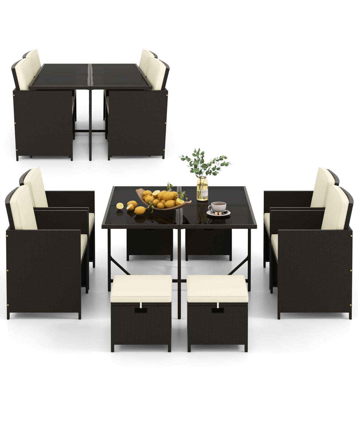 Click here for Gymax 9 Piece Patio Outdoor Conversation Set Dinin... prices