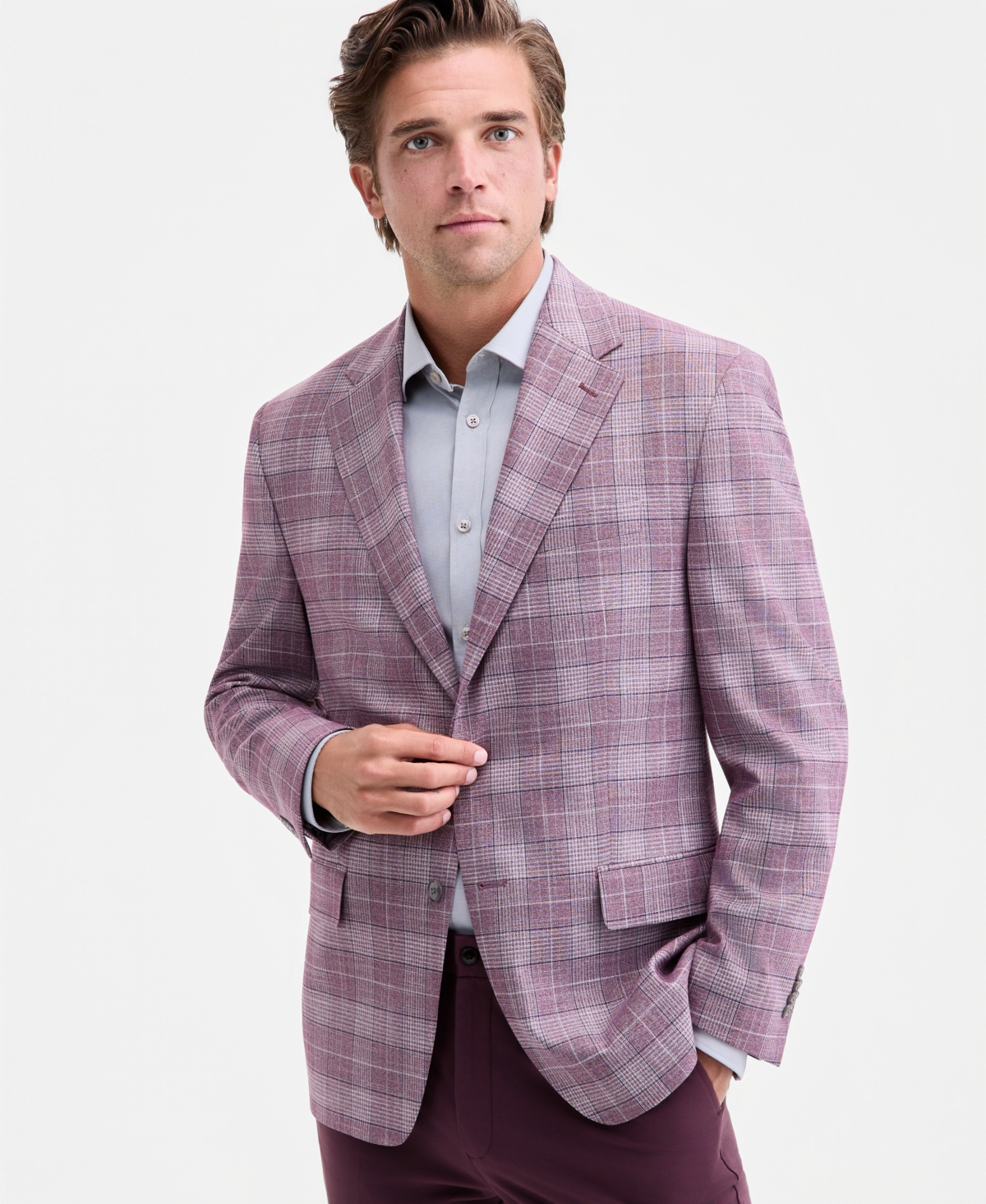 Click here for Michael Kors Mens Classic-Fit Sport Coat - Maroon/... prices