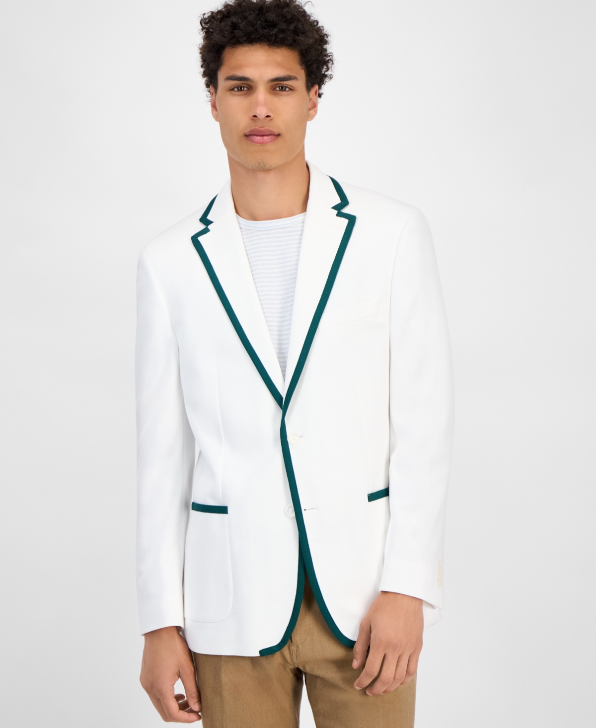 Click here for Tommy Hilfiger Mens Modern-Fit Green Tipped Weave... prices