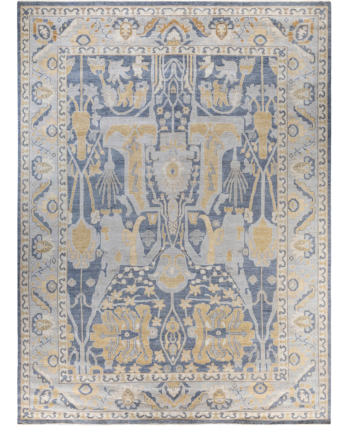 Adorn Hand Woven Rugs Colorful Oushak M1945 102x138 Area Rug - Gray