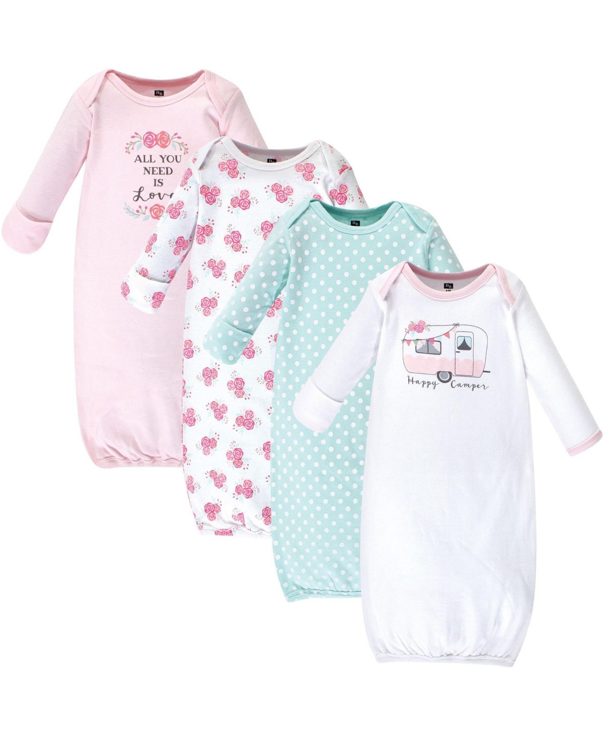 Click here for Hudson Baby Baby Girls Hudson 4Pk Interlock Gowns... prices