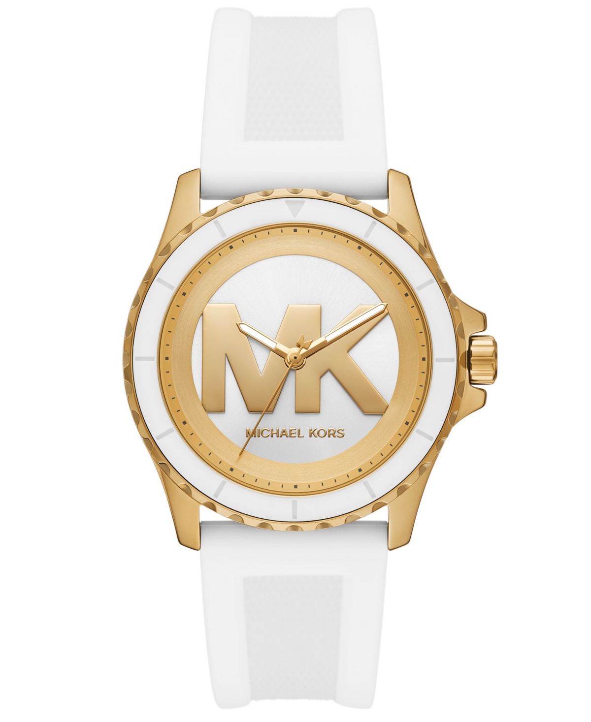 Click here for Michael Kors Womens Everest Three-Hand White Silic... prices