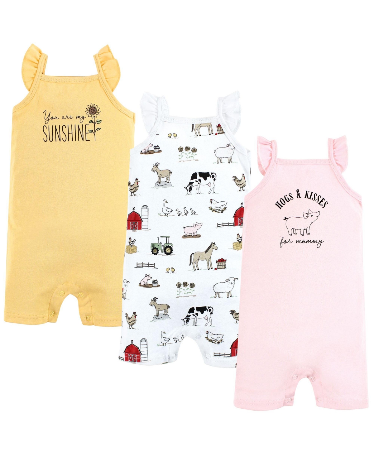 Click here for Hudson Baby Baby Girls Hudson Cotton Rompers - Hog... prices