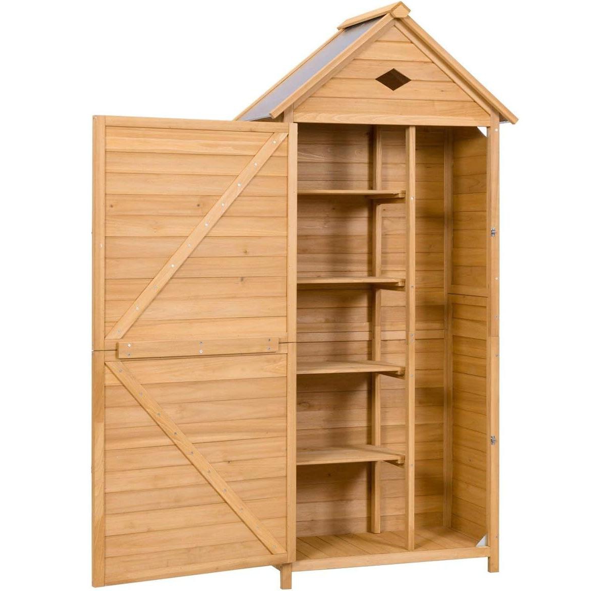 Click here for Outdoor Wooden Storage Hutch Single Door Shed - Na... prices