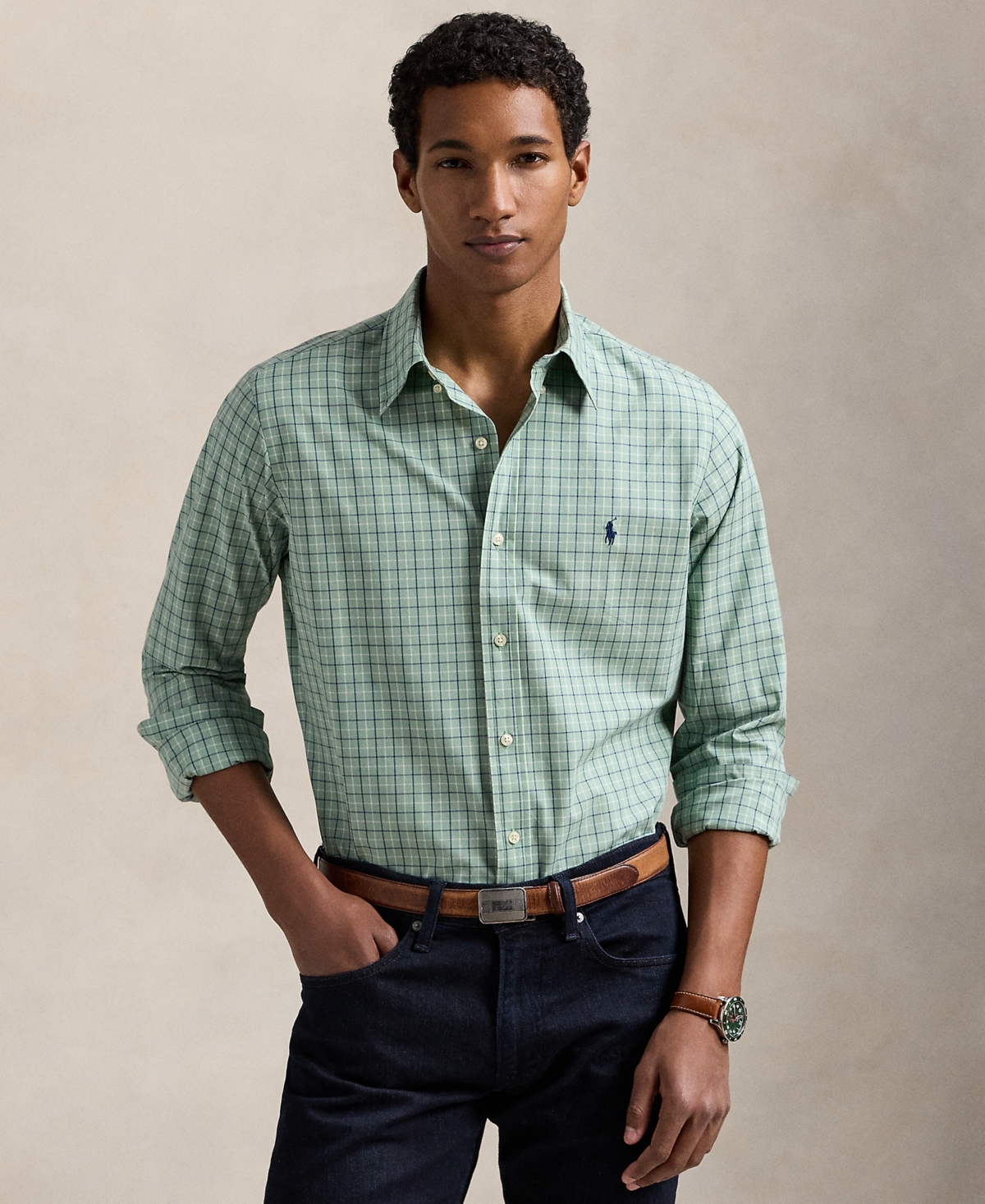 Click here for Polo Ralph Lauren Mens Classic-Fit Stretch Poplin... prices