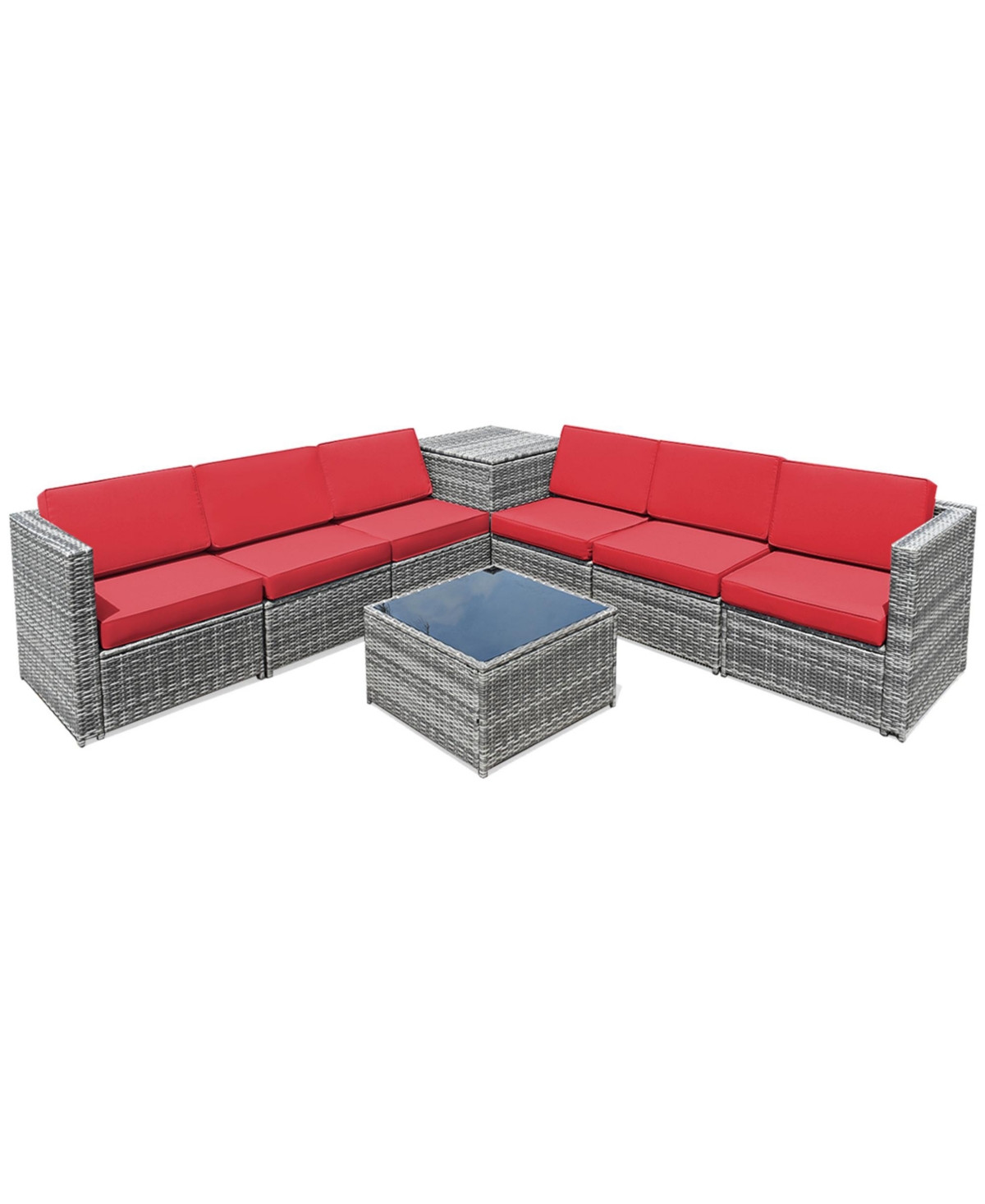 Click here for Gymax 8 Piece Rattan Outdoor Patio Sofa Sectional... prices