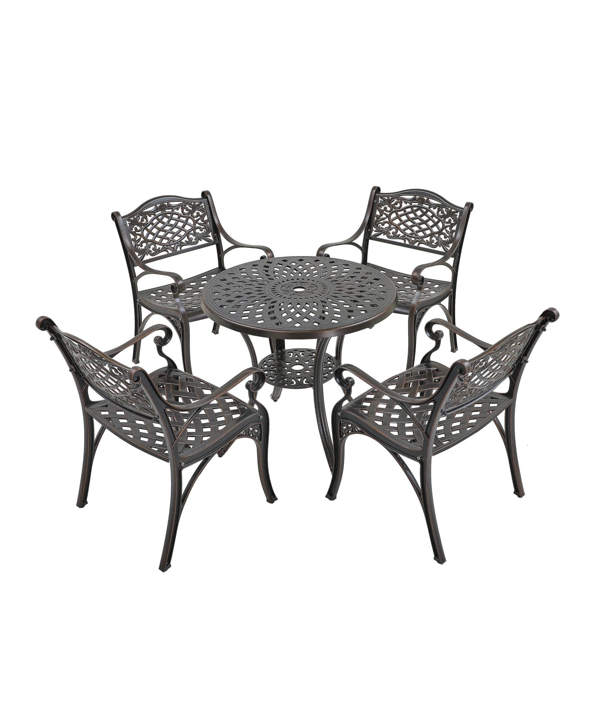Click here for 5-Piece Cast Aluminum Outdoor Dining Set Patio Tab... prices