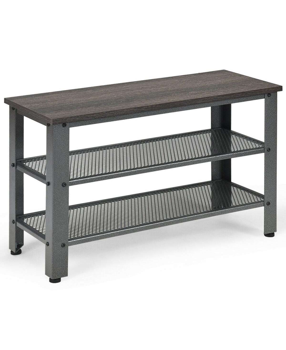 Click here for 3-Tier Shoe Rack Industrial Shoe Bench with Storag... prices