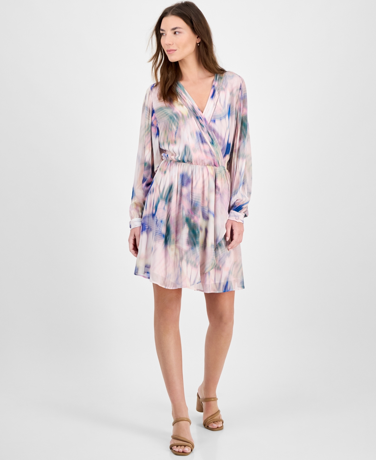 Click here for Boss Orange Womens Printed Faux-Wrap Minidress - P... prices