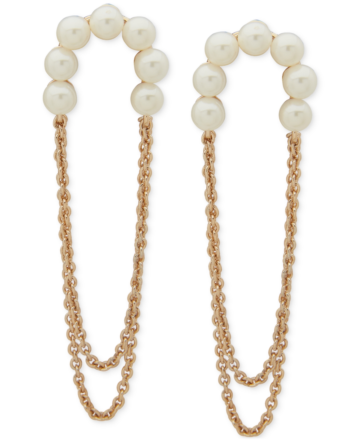 Click here for Emily in Paris Gold-Tone Stone Swag Earrings - Whi... prices