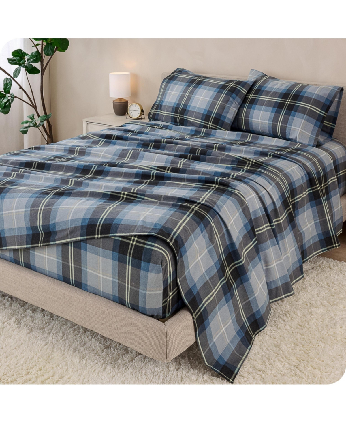Click here for Bare Home Printed Cotton Flannel Sheet Set - Symph... prices