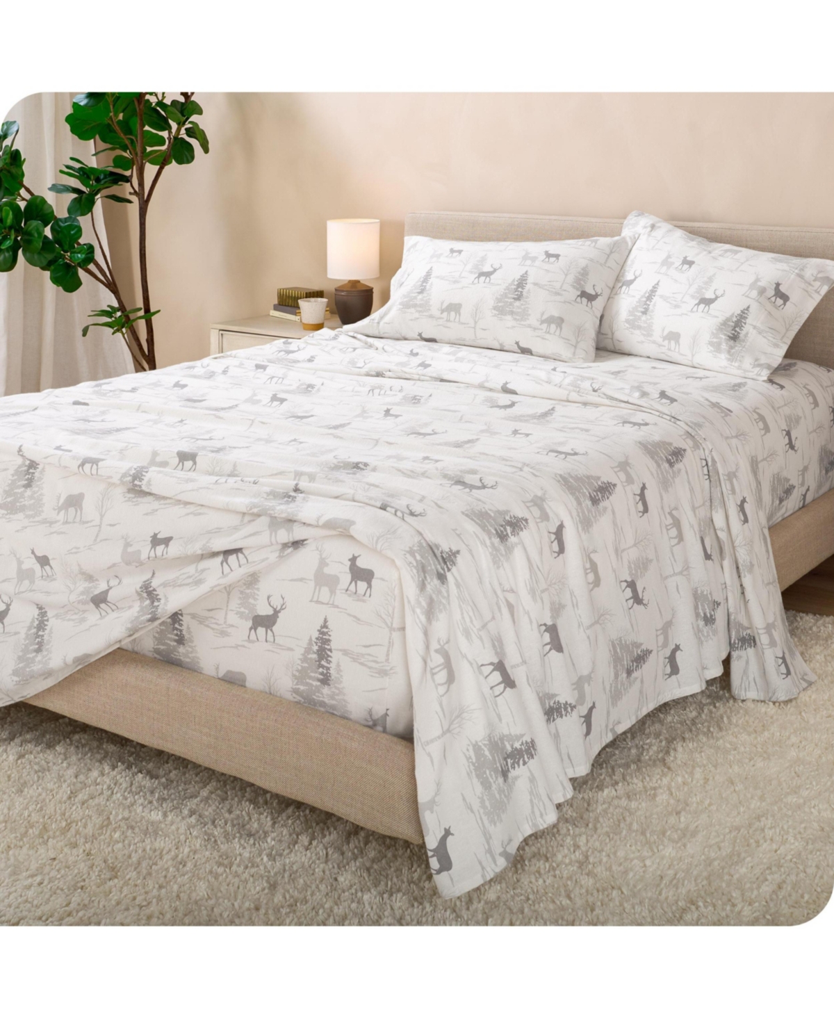 Click here for Bare Home Printed Cotton Flannel Sheet Set - Elk prices